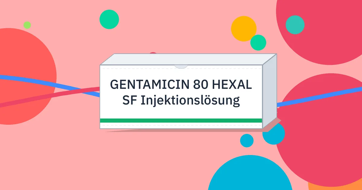 Symbolbild: Packung mit der Aufschrift GENTAMICIN 80 HEXAL SF Injektionslösung (PZN 06334392) – Verfügbarkeit und Bezug in Apotheken in Frankfurt am Main