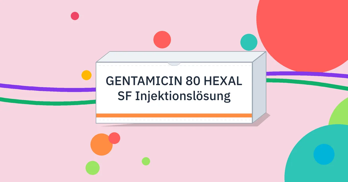 Symbolbild: Packung mit der Aufschrift GENTAMICIN 80 HEXAL SF Injektionslösung (PZN 06334386) – Verfügbarkeit und Bezug in Apotheken in Frankfurt am Main