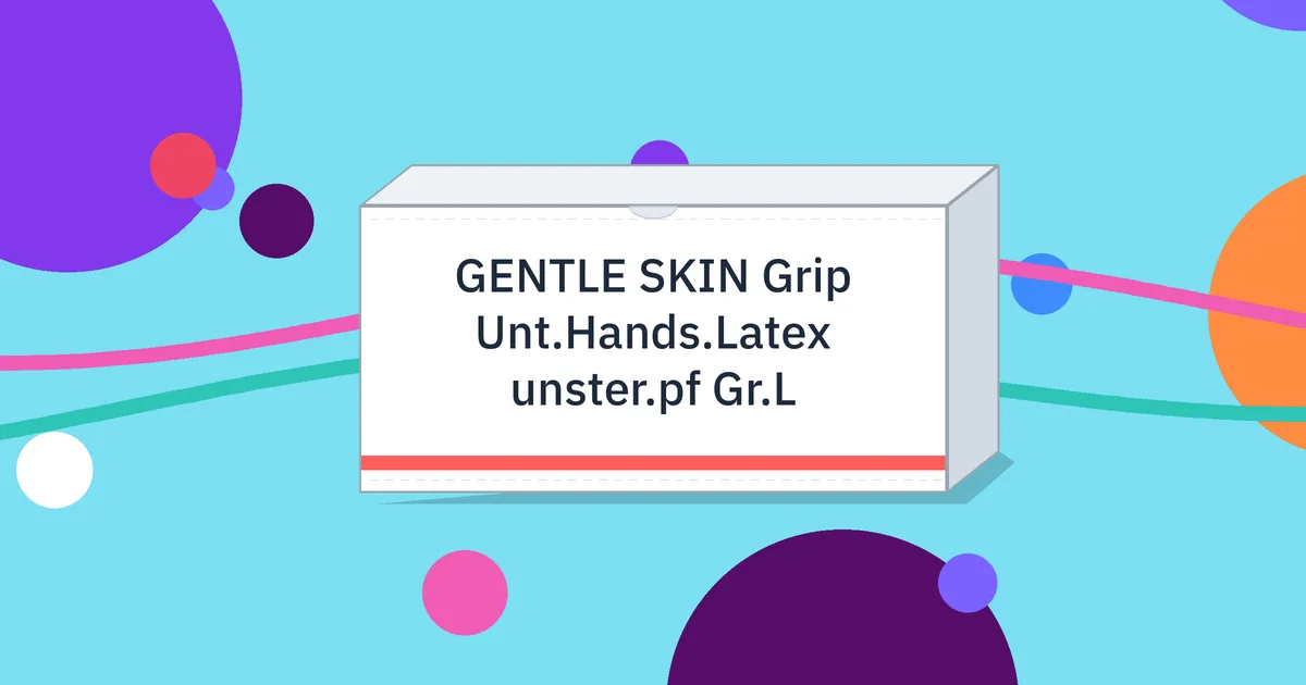 Symbolbild: Packung mit der Aufschrift GENTLE SKIN Grip Unt.Hands.Latex unster.pf Gr.L (PZN 02470307) – Verfügbarkeit und Bezug in Apotheken in Frankfurt am Main