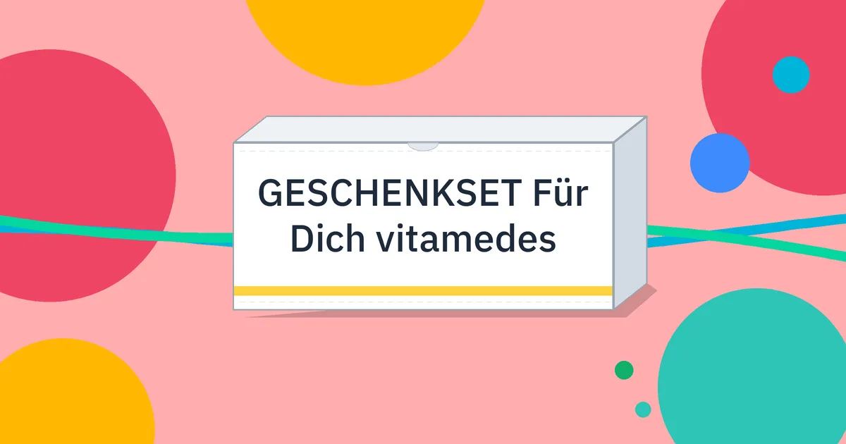 Symbolbild: Packung mit der Aufschrift GESCHENKSET Für Dich vitamedes (PZN 20082365) – Verfügbarkeit und Bezug in Apotheken in Frankfurt am Main