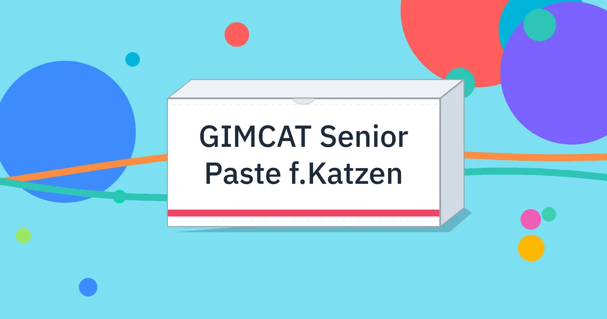 Symbolbild: Packung mit der Aufschrift GIMCAT Senior Paste f.Katzen (PZN 14216241) – Verfügbarkeit und Bezug in Apotheken in Frankfurt am Main