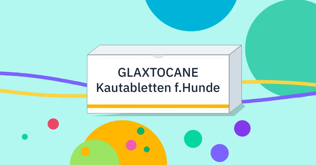 Symbolbild: Packung mit der Aufschrift GLAXTOCANE Kautabletten f.Hunde (PZN 13716964) – Verfügbarkeit und Bezug in Apotheken in Frankfurt am Main