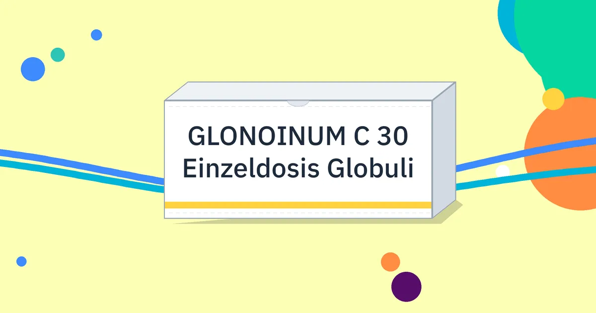 Symbolbild: Packung mit der Aufschrift GLONOINUM C 30 Einzeldosis Globuli (PZN 01544305) – Verfügbarkeit und Bezug in Apotheken in Frankfurt am Main
