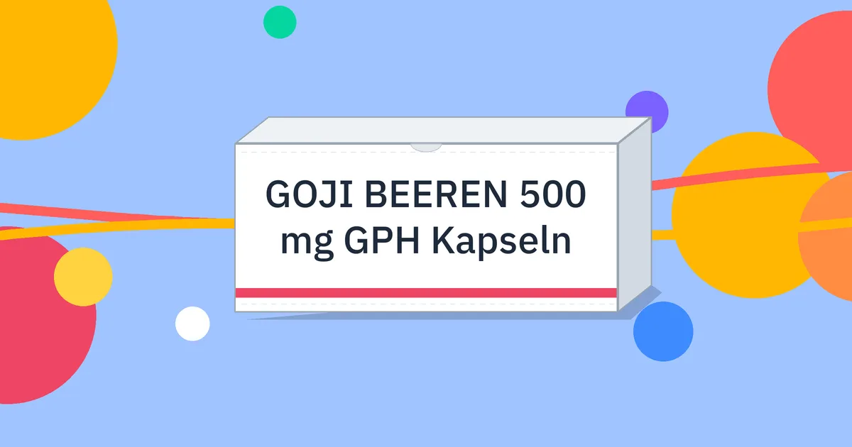 Symbolbild: Packung mit der Aufschrift GOJI BEEREN 500 mg GPH Kapseln (PZN 05530168) – Verfügbarkeit und Bezug in Apotheken in Frankfurt am Main