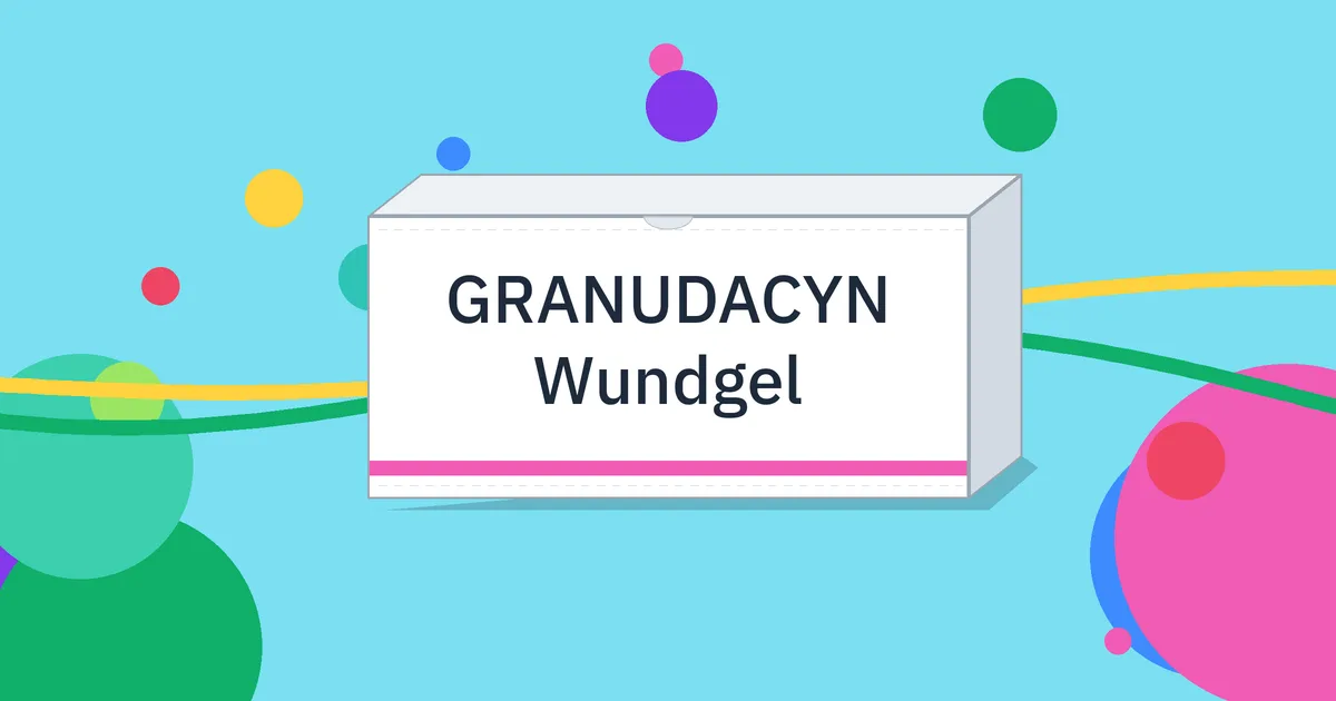 Symbolbild: Packung mit der Aufschrift GRANUDACYN Wundgel (PZN 17902439) – Verfügbarkeit und Bezug in Apotheken in Frankfurt am Main