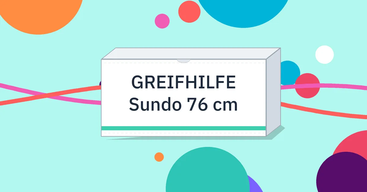 Symbolbild: Packung mit der Aufschrift GREIFHILFE Sundo 76 cm (PZN 10074560) – Verfügbarkeit und Bezug in Apotheken in Frankfurt am Main