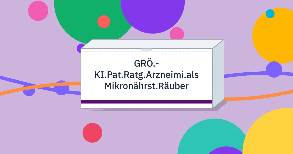 Symbolbild: Packung mit der Aufschrift GRÖ.-KI.Pat.Ratg.Arzneimi.als Mikronährst.Räuber (PZN 10743788) – Verfügbarkeit und Bezug in Apotheken in Frankfurt am Main