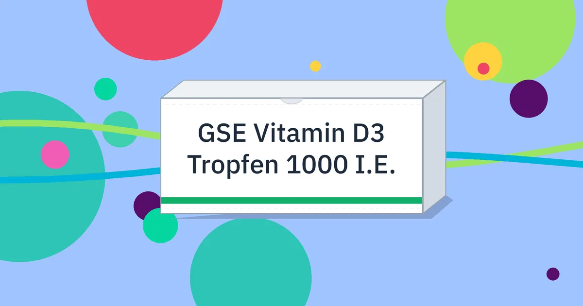 Symbolbild: Packung mit der Aufschrift GSE Vitamin D3 Tropfen 1000 I.E. (PZN 13982275) – Verfügbarkeit und Bezug in Apotheken in Frankfurt am Main