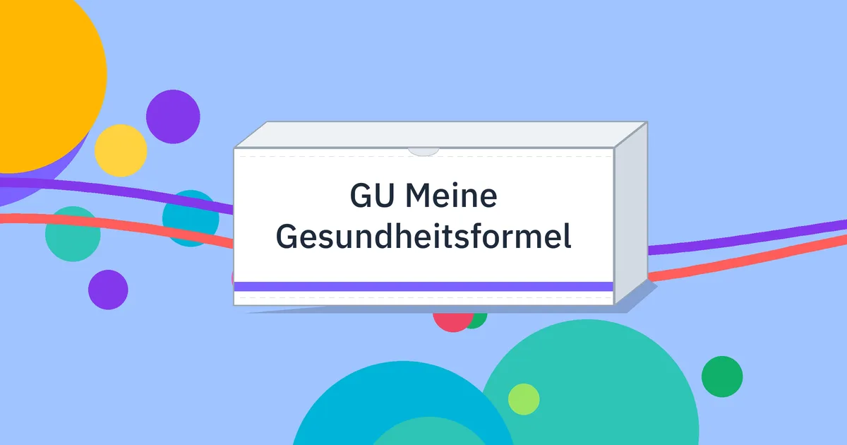 Symbolbild: Packung mit der Aufschrift GU Meine Gesundheitsformel (PZN 15196687) – Verfügbarkeit und Bezug in Apotheken in Frankfurt am Main
