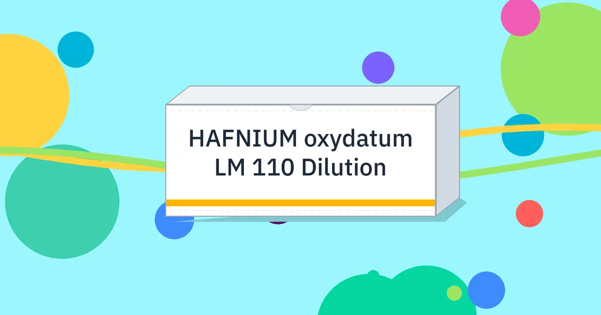 Symbolbild: Packung mit der Aufschrift HAFNIUM oxydatum LM 110 Dilution (PZN 13550050) – Verfügbarkeit und Bezug in Apotheken in Frankfurt am Main