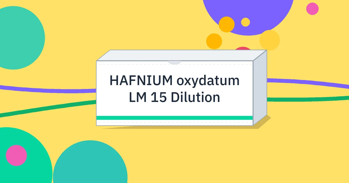 Symbolbild: Packung mit der Aufschrift HAFNIUM oxydatum LM 15 Dilution (PZN 13549816) – Verfügbarkeit und Bezug in Apotheken in Frankfurt am Main