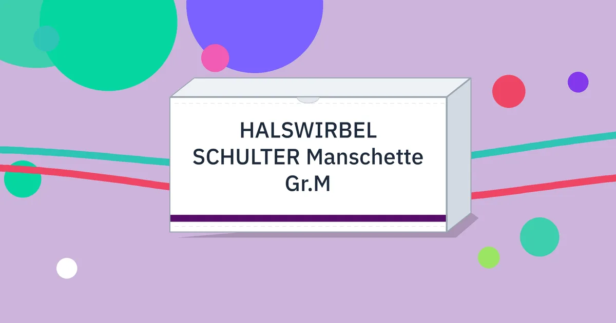 Symbolbild: Packung mit der Aufschrift HALSWIRBEL SCHULTER Manschette Gr.M (PZN 05548665) – Verfügbarkeit und Bezug in Apotheken in Frankfurt am Main