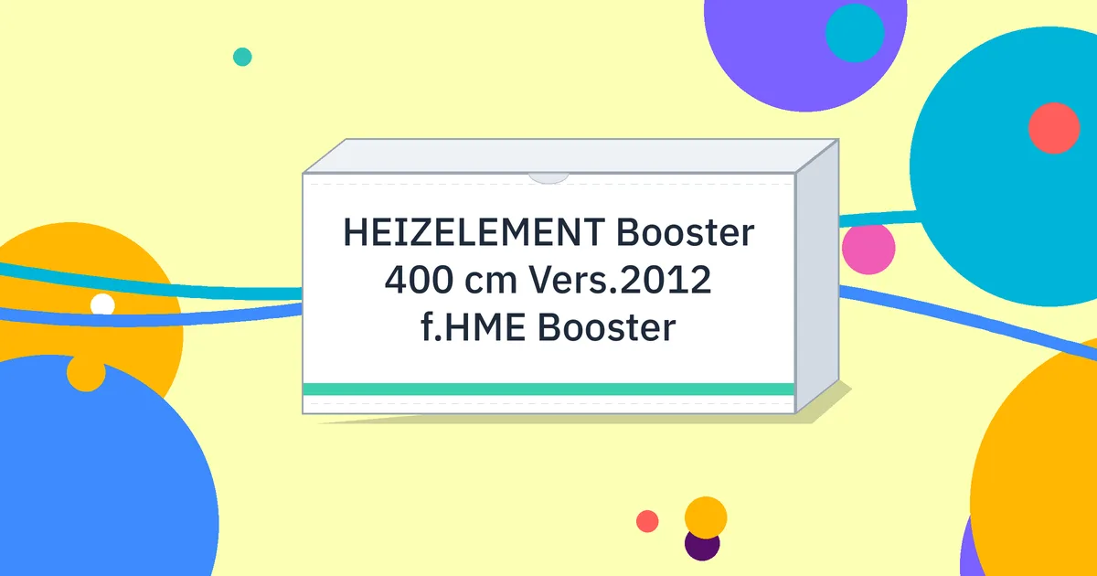 Symbolbild: Packung mit der Aufschrift HEIZELEMENT Booster 400 cm Vers.2012 f.HME Booster (PZN 01839673) – Verfügbarkeit und Bezug in Apotheken in Frankfurt am Main