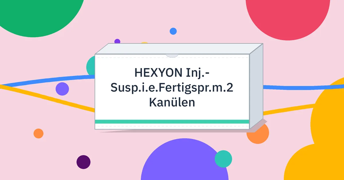 Symbolbild: Packung mit der Aufschrift HEXYON Inj.-Susp.i.e.Fertigspr.m.2 Kanülen (PZN 14028924) – Verfügbarkeit und Bezug in Apotheken in Frankfurt am Main