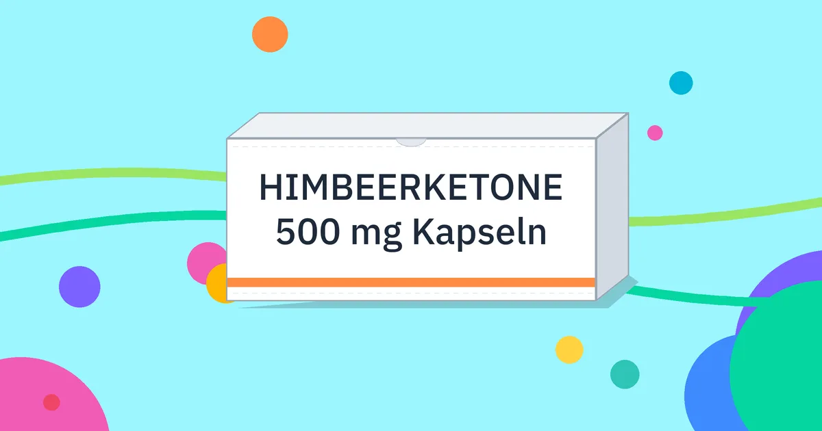 Symbolbild: Packung mit der Aufschrift HIMBEERKETONE 500 mg Kapseln (PZN 10176473) – Verfügbarkeit und Bezug in Apotheken in Frankfurt am Main