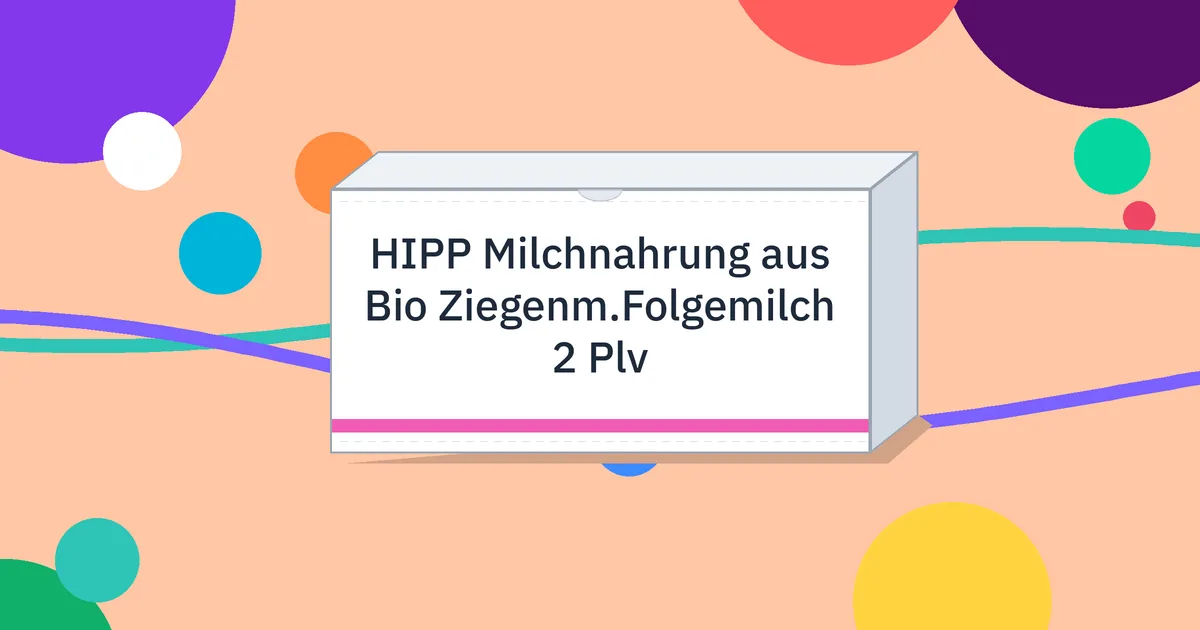 Symbolbild: Packung mit der Aufschrift HIPP Milchnahrung aus Bio Ziegenm.Folgemilch 2 Plv (PZN 17617294) – Verfügbarkeit und Bezug in Apotheken in Frankfurt am Main