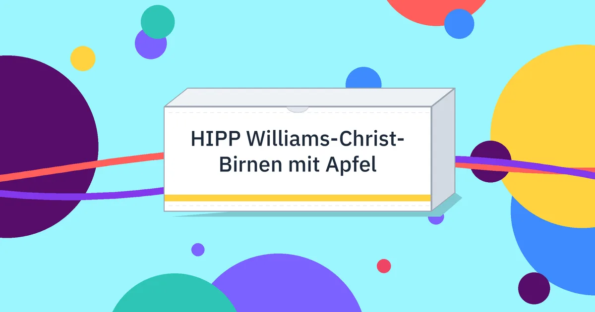 Symbolbild: Packung mit der Aufschrift HIPP Williams-Christ-Birnen mit Apfel (PZN 12731559) – Verfügbarkeit und Bezug in Apotheken in Frankfurt am Main