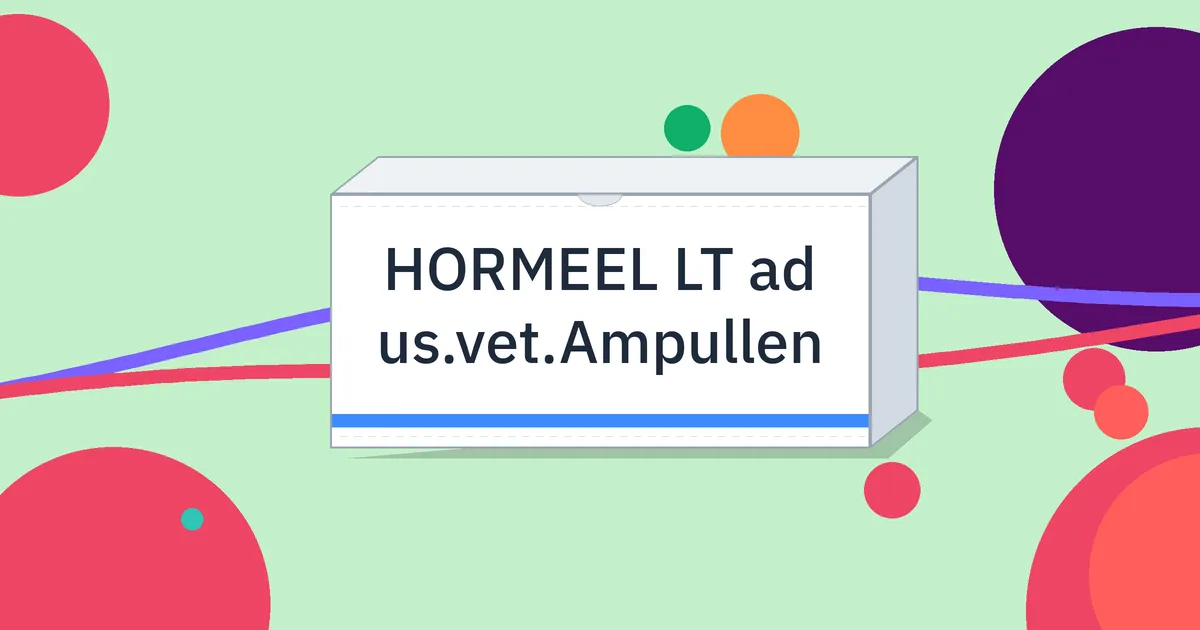 Symbolbild: Packung mit der Aufschrift HORMEEL LT ad us.vet.Ampullen (PZN 16866150) – Verfügbarkeit und Bezug in Apotheken in Frankfurt am Main