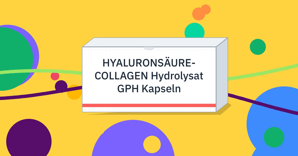 Symbolbild: Packung mit der Aufschrift HYALURONSÄURE-COLLAGEN Hydrolysat GPH Kapseln (PZN 09323874) – Verfügbarkeit und Bezug in Apotheken in Frankfurt am Main
