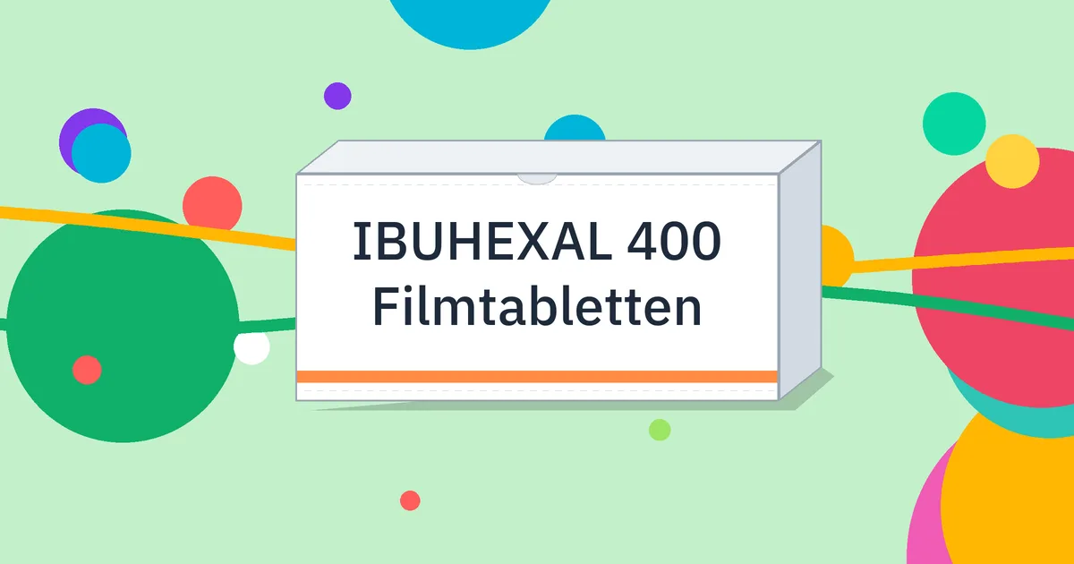Symbolbild: Packung mit der Aufschrift IBUHEXAL 400 Filmtabletten (PZN 03674087) – Verfügbarkeit und Bezug in Apotheken in Frankfurt am Main