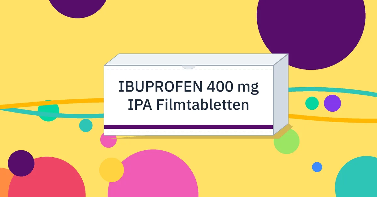 Symbolbild: Packung mit der Aufschrift IBUPROFEN 400 mg IPA Filmtabletten (PZN 11380098) – Verfügbarkeit und Bezug in Apotheken in Frankfurt am Main