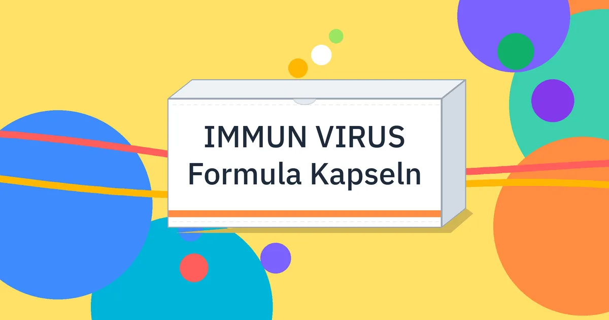 Symbolbild: Packung mit der Aufschrift IMMUN VIRUS Formula Kapseln (PZN 10996420) – Verfügbarkeit und Bezug in Apotheken in Frankfurt am Main