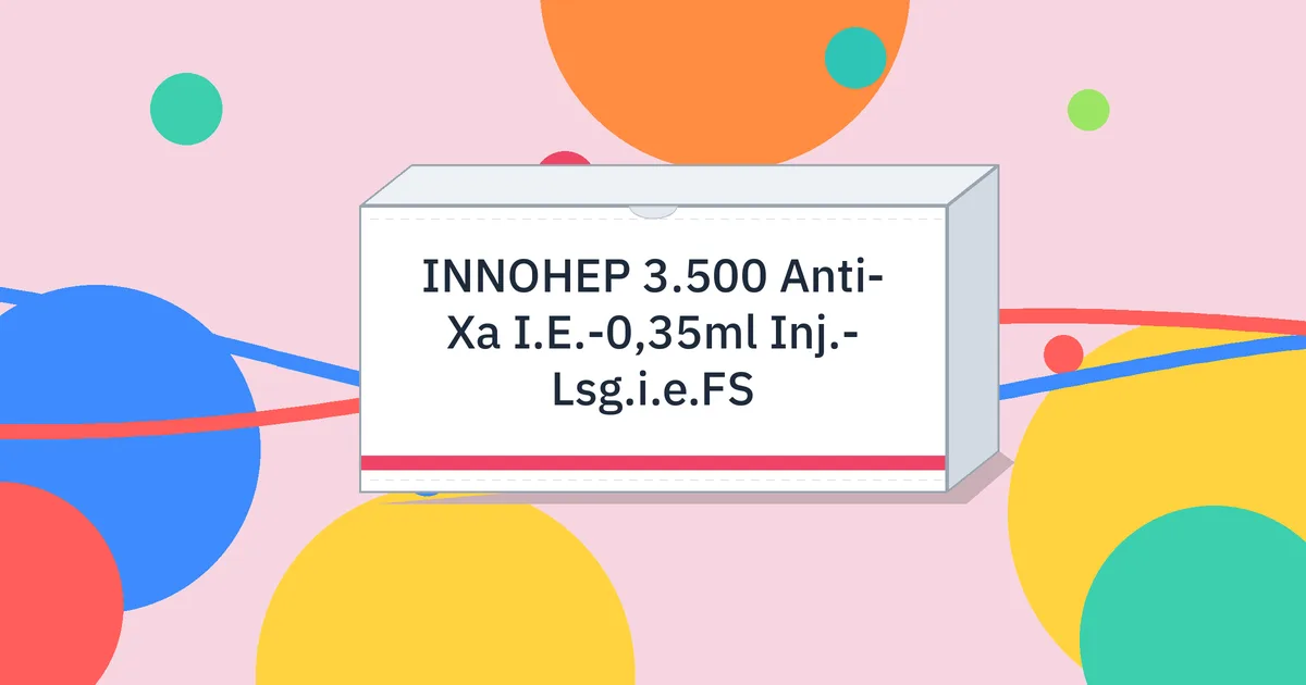 Symbolbild: Packung mit der Aufschrift INNOHEP 3.500 Anti-Xa I.E.-0,35ml Inj.-Lsg.i.e.FS (PZN 18364636) – Verfügbarkeit und Bezug in Apotheken in Frankfurt am Main