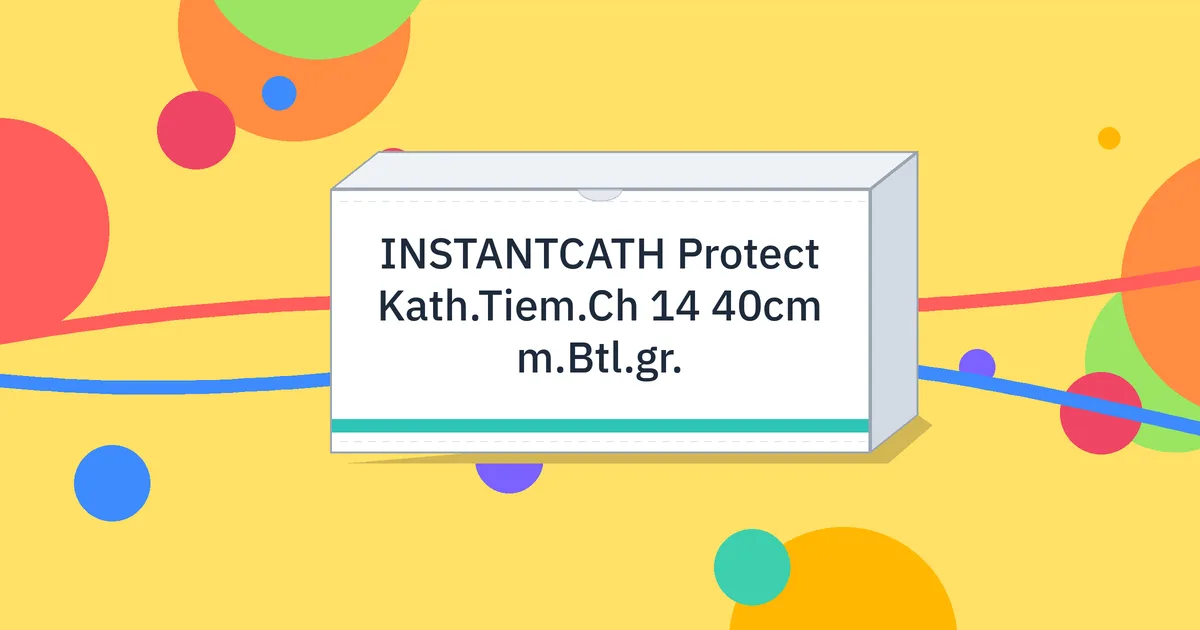 Symbolbild: Packung mit der Aufschrift INSTANTCATH Protect Kath.Tiem.Ch 14 40cm m.Btl.gr. (PZN 00648528) – Verfügbarkeit und Bezug in Apotheken in Frankfurt am Main