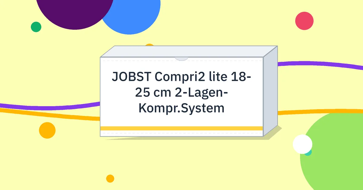 Symbolbild: Packung mit der Aufschrift JOBST Compri2 lite 18-25 cm 2-Lagen-Kompr.System (PZN 12657030) – Verfügbarkeit und Bezug in Apotheken in Frankfurt am Main
