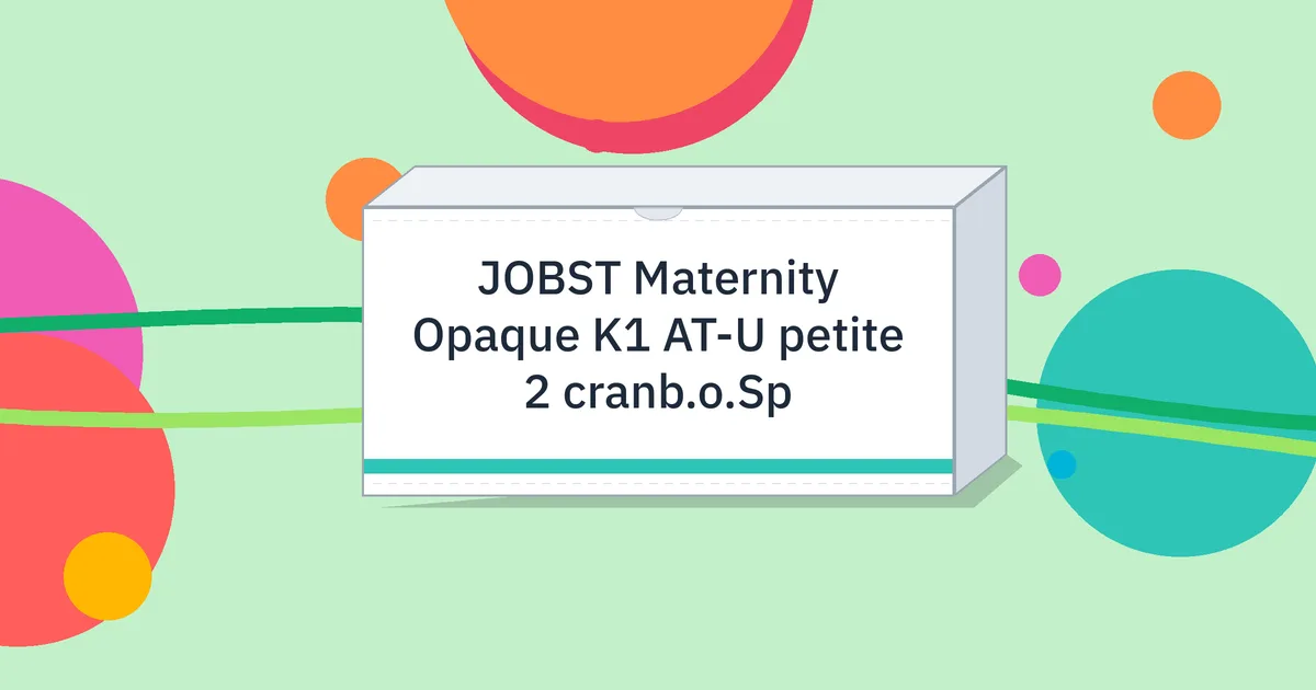 Symbolbild: Packung mit der Aufschrift JOBST Maternity Opaque K1 AT-U petite 2 cranb.o.Sp (PZN 15857717) – Verfügbarkeit und Bezug in Apotheken in Frankfurt am Main
