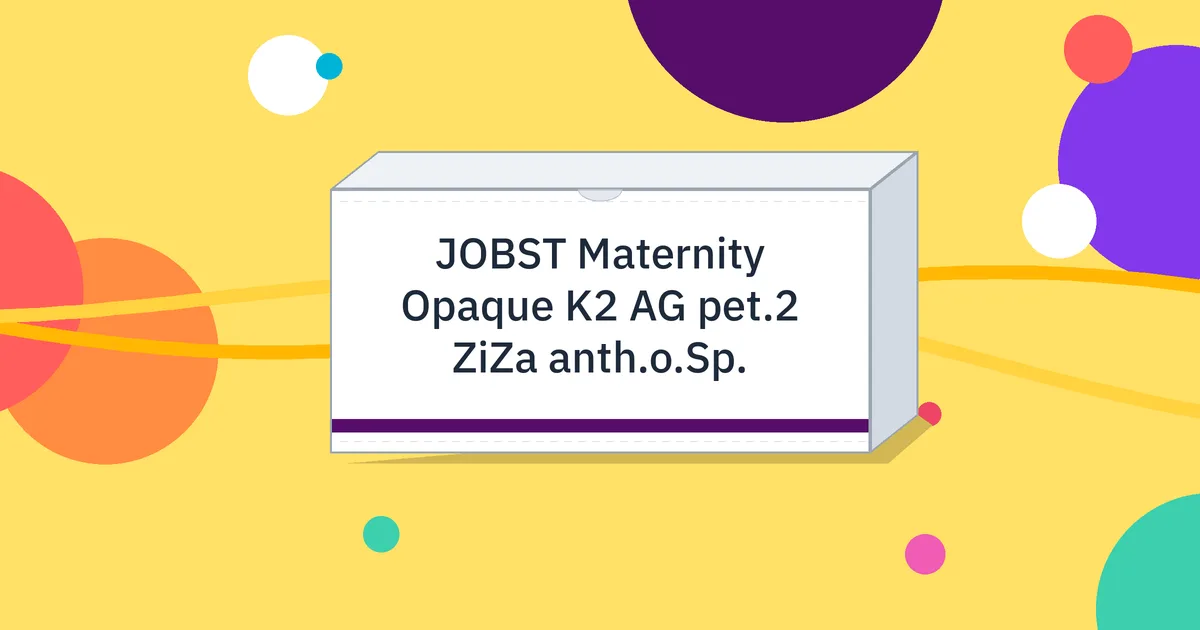 Symbolbild: Packung mit der Aufschrift JOBST Maternity Opaque K2 AG pet.2 ZiZa anth.o.Sp. (PZN 15856066) – Verfügbarkeit und Bezug in Apotheken in Frankfurt am Main