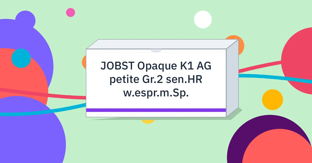 Symbolbild: Packung mit der Aufschrift JOBST Opaque K1 AG petite Gr.2 sen.HR w.espr.m.Sp. (PZN 16271161) – Verfügbarkeit und Bezug in Apotheken in Frankfurt am Main