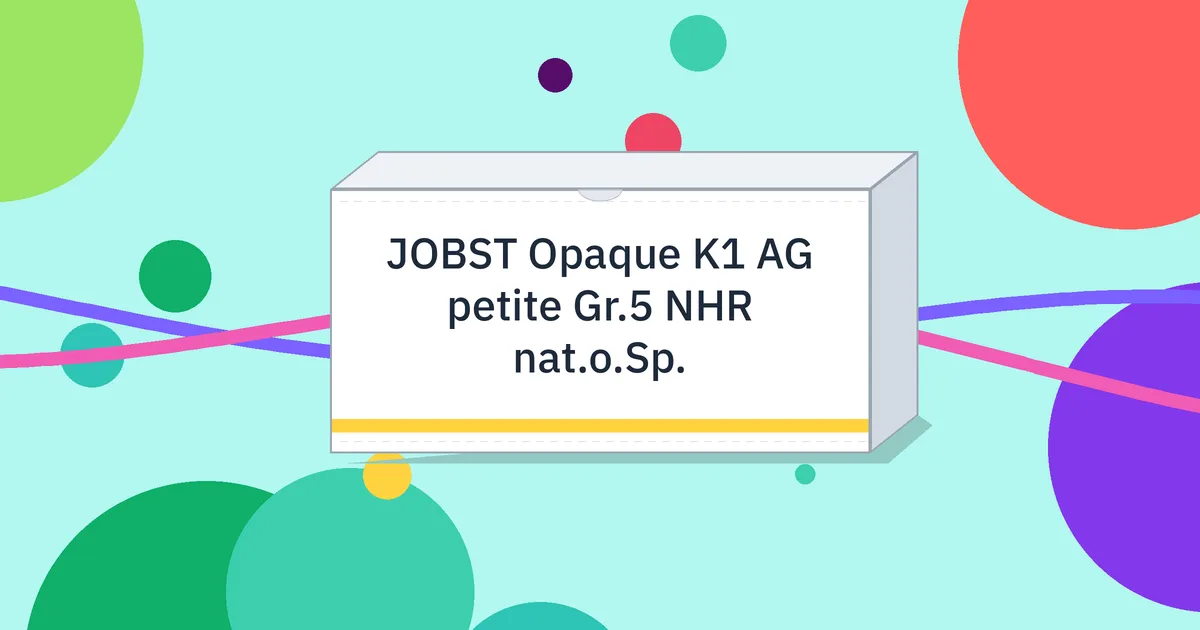 Symbolbild: Packung mit der Aufschrift JOBST Opaque K1 AG petite Gr.5 NHR nat.o.Sp. (PZN 13088232) – Verfügbarkeit und Bezug in Apotheken in Frankfurt am Main