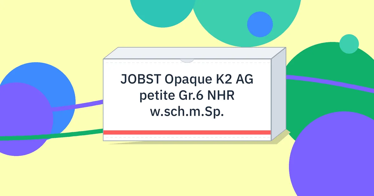 Symbolbild: Packung mit der Aufschrift JOBST Opaque K2 AG petite Gr.6 NHR w.sch.m.Sp. (PZN 11256263) – Verfügbarkeit und Bezug in Apotheken in Frankfurt am Main