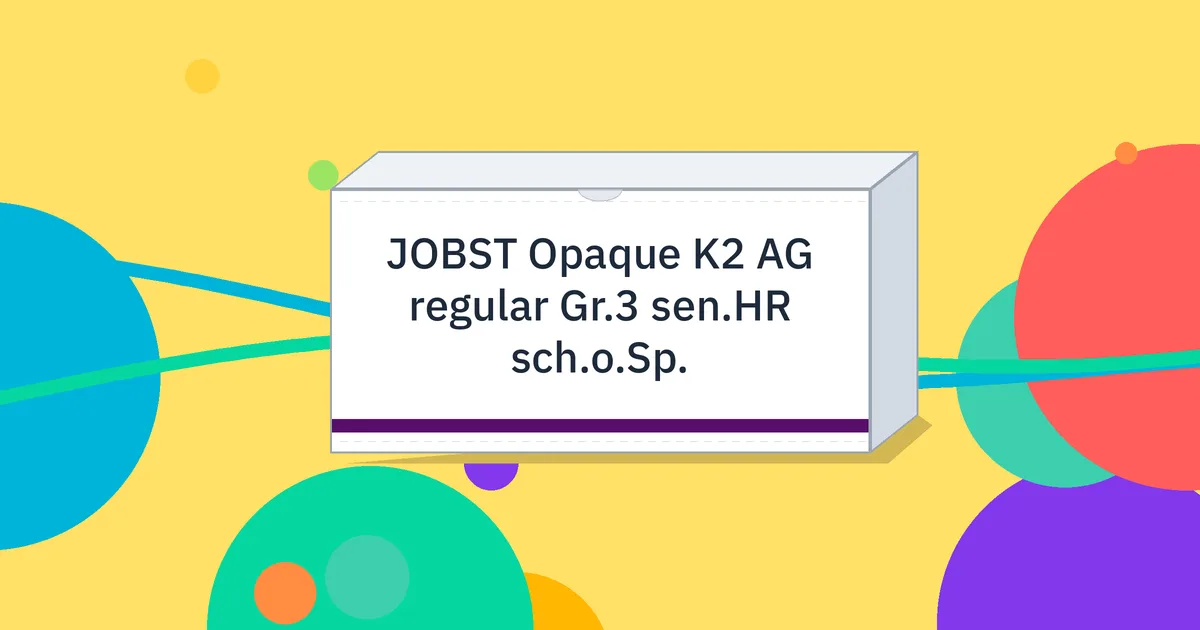 Symbolbild: Packung mit der Aufschrift JOBST Opaque K2 AG regular Gr.3 sen.HR sch.o.Sp. (PZN 12142745) – Verfügbarkeit und Bezug in Apotheken in Frankfurt am Main