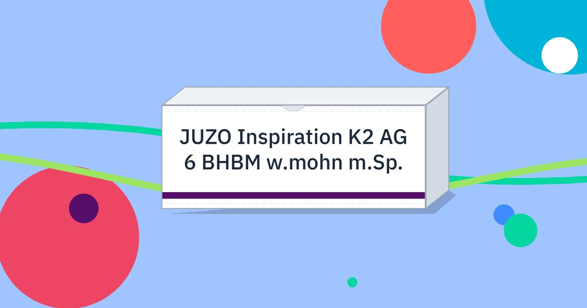 Symbolbild: Packung mit der Aufschrift JUZO Inspiration K2 AG 6 BHBM w.mohn m.Sp. (PZN 14882943) – Verfügbarkeit und Bezug in Apotheken in Frankfurt am Main