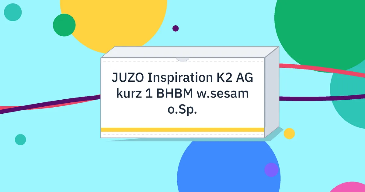 Symbolbild: Packung mit der Aufschrift JUZO Inspiration K2 AG kurz 1 BHBM w.sesam o.Sp. (PZN 14885226) – Verfügbarkeit und Bezug in Apotheken in Frankfurt am Main
