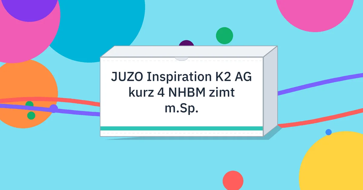 Symbolbild: Packung mit der Aufschrift JUZO Inspiration K2 AG kurz 4 NHBM zimt m.Sp. (PZN 14922654) – Verfügbarkeit und Bezug in Apotheken in Frankfurt am Main