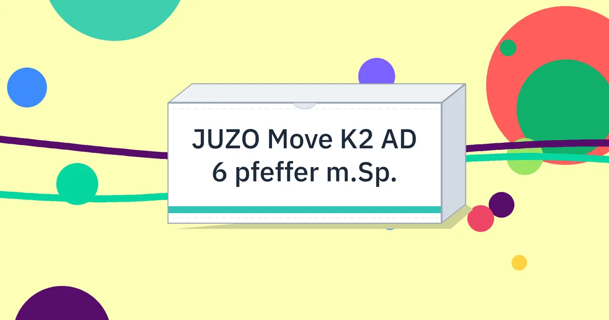 Symbolbild: Packung mit der Aufschrift JUZO Move K2 AD 6 pfeffer m.Sp. (PZN 16340784) – Verfügbarkeit und Bezug in Apotheken in Frankfurt am Main