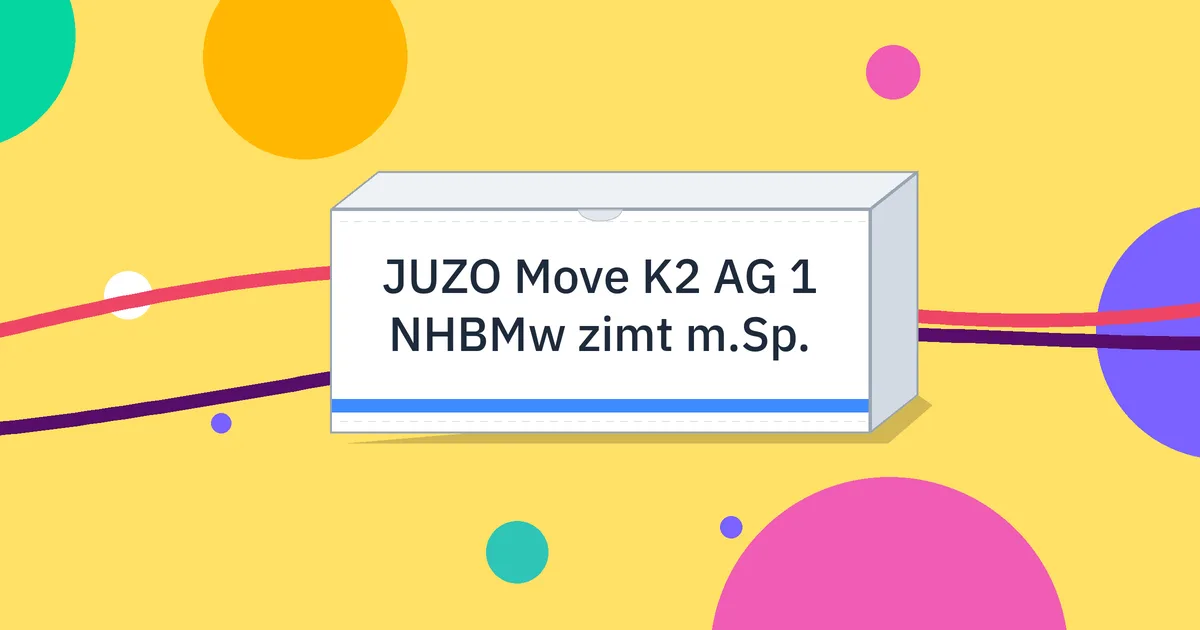 Symbolbild: Packung mit der Aufschrift JUZO Move K2 AG 1 NHBMw zimt m.Sp. (PZN 18523514) – Verfügbarkeit und Bezug in Apotheken in Frankfurt am Main
