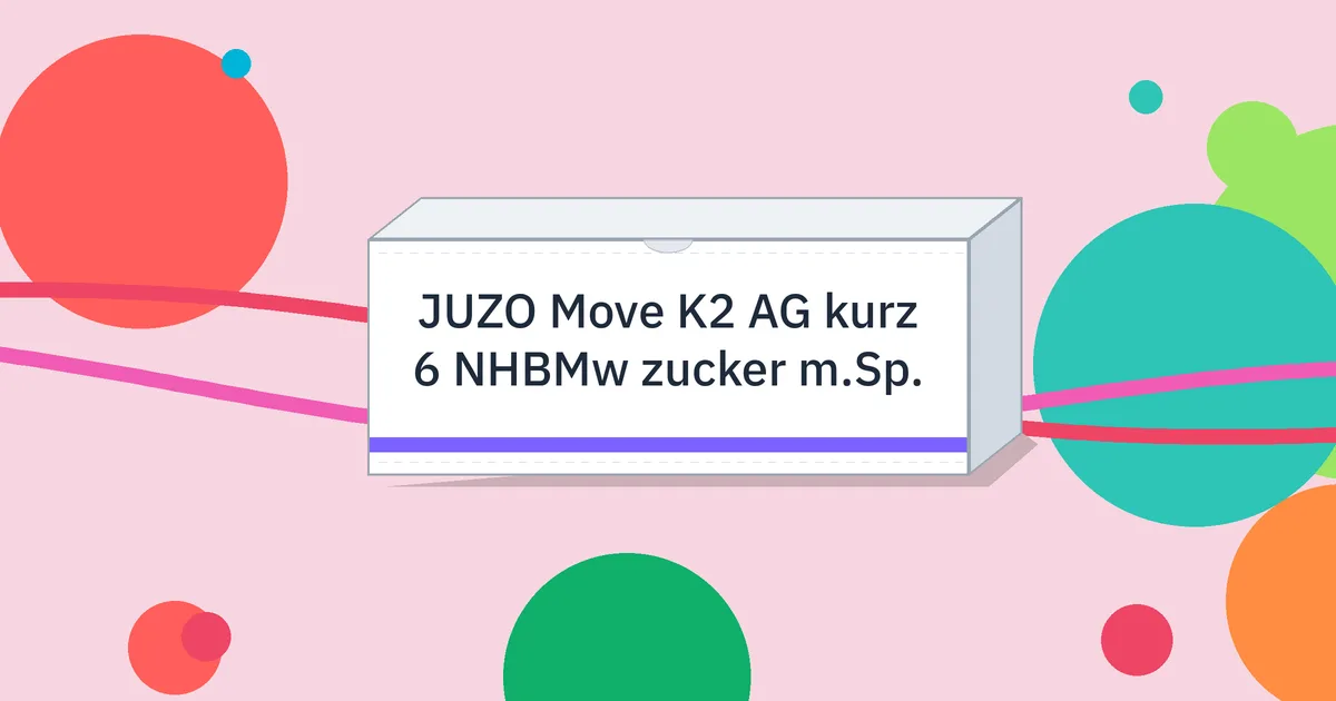 Symbolbild: Packung mit der Aufschrift JUZO Move K2 AG kurz 6 NHBMw zucker m.Sp. (PZN 18527446) – Verfügbarkeit und Bezug in Apotheken in Frankfurt am Main