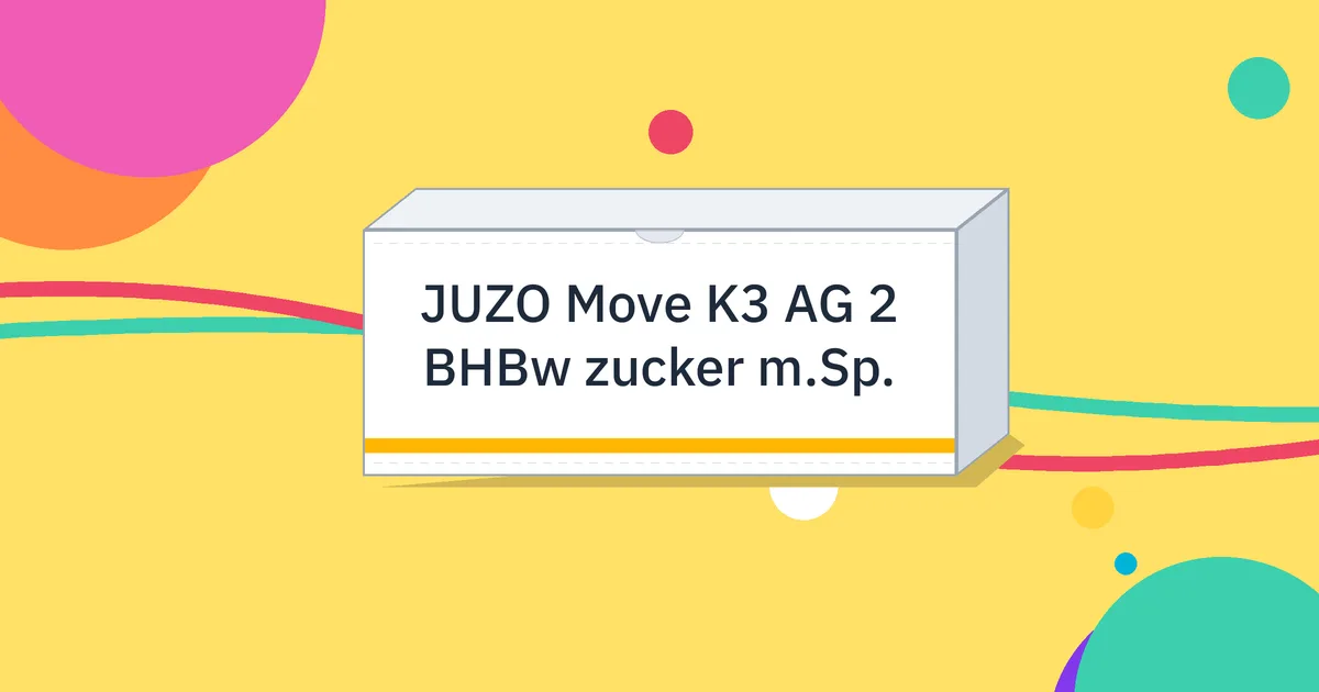Symbolbild: Packung mit der Aufschrift JUZO Move K3 AG 2 BHBw zucker m.Sp. (PZN 18575770) – Verfügbarkeit und Bezug in Apotheken in Frankfurt am Main