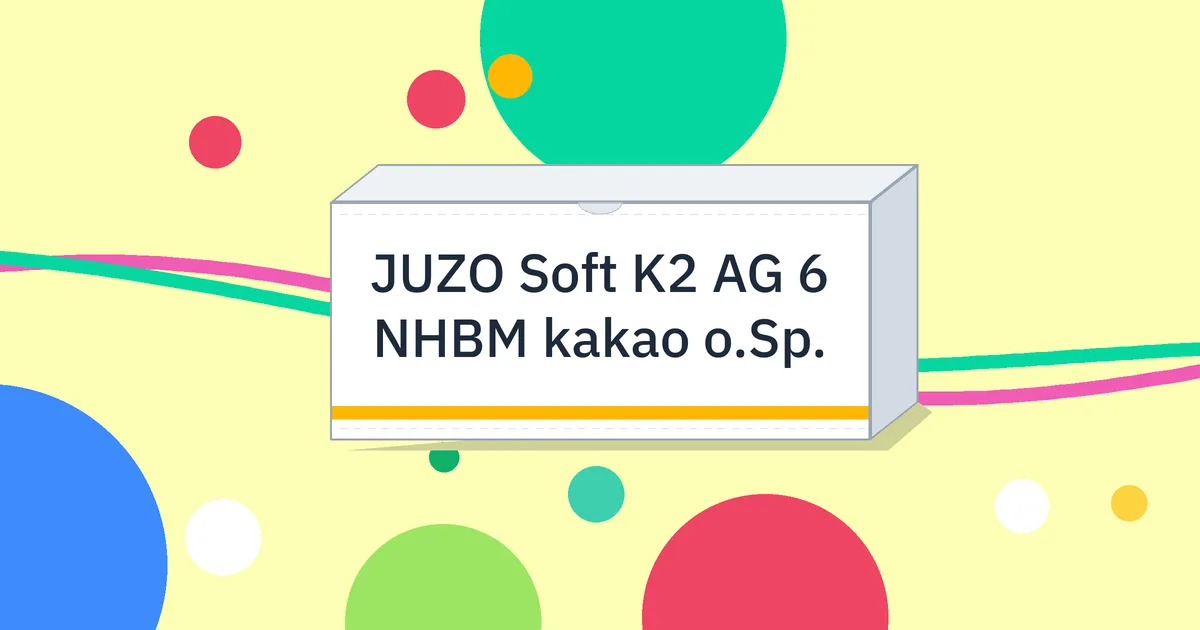 Symbolbild: Packung mit der Aufschrift JUZO Soft K2 AG 6 NHBM kakao o.Sp. (PZN 14997439) – Verfügbarkeit und Bezug in Apotheken in Frankfurt am Main