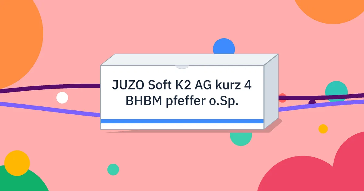 Symbolbild: Packung mit der Aufschrift JUZO Soft K2 AG kurz 4 BHBM pfeffer o.Sp. (PZN 14861409) – Verfügbarkeit und Bezug in Apotheken in Frankfurt am Main