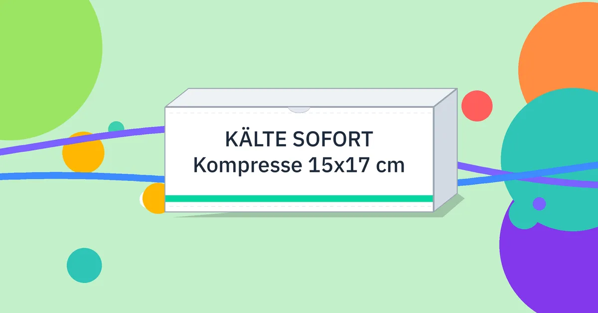 Symbolbild: Packung mit der Aufschrift KÄLTE SOFORT Kompresse 15x17 cm (PZN 12500771) – Verfügbarkeit und Bezug in Apotheken in Frankfurt am Main