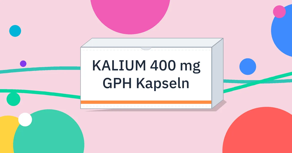 Symbolbild: Packung mit der Aufschrift KALIUM 400 mg GPH Kapseln (PZN 09379917) – Verfügbarkeit und Bezug in Apotheken in Frankfurt am Main