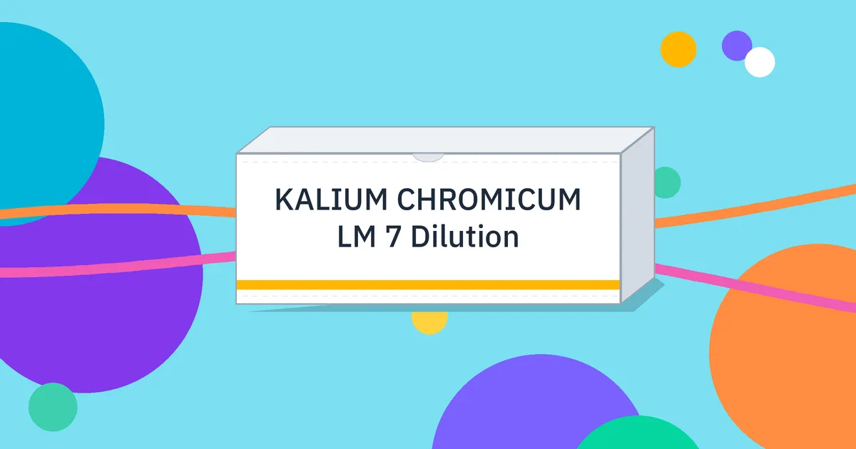 Symbolbild: Packung mit der Aufschrift KALIUM CHROMICUM LM 7 Dilution (PZN 12919151) – Verfügbarkeit und Bezug in Apotheken in Frankfurt am Main