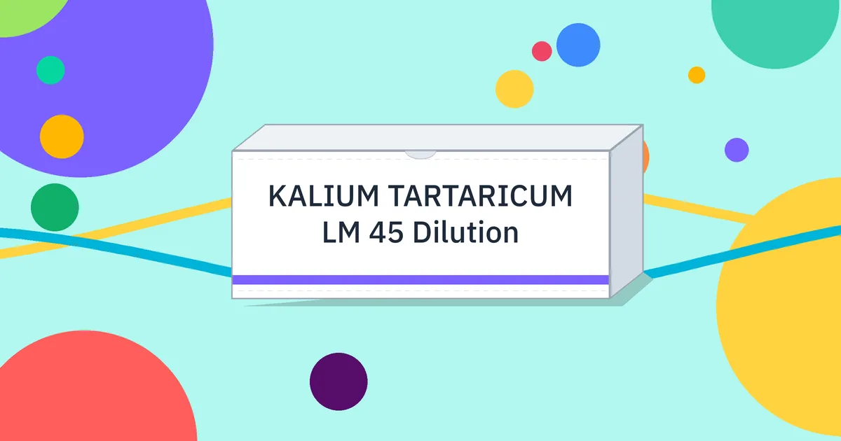 Symbolbild: Packung mit der Aufschrift KALIUM TARTARICUM LM 45 Dilution (PZN 12926990) – Verfügbarkeit und Bezug in Apotheken in Frankfurt am Main