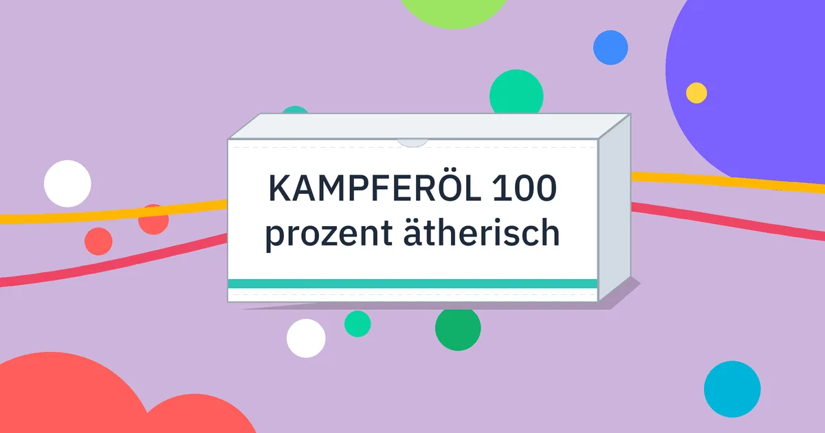 Symbolbild: Packung mit der Aufschrift KAMPFERÖL 100 prozent ätherisch (PZN 07205633) – Verfügbarkeit und Bezug in Apotheken in Frankfurt am Main