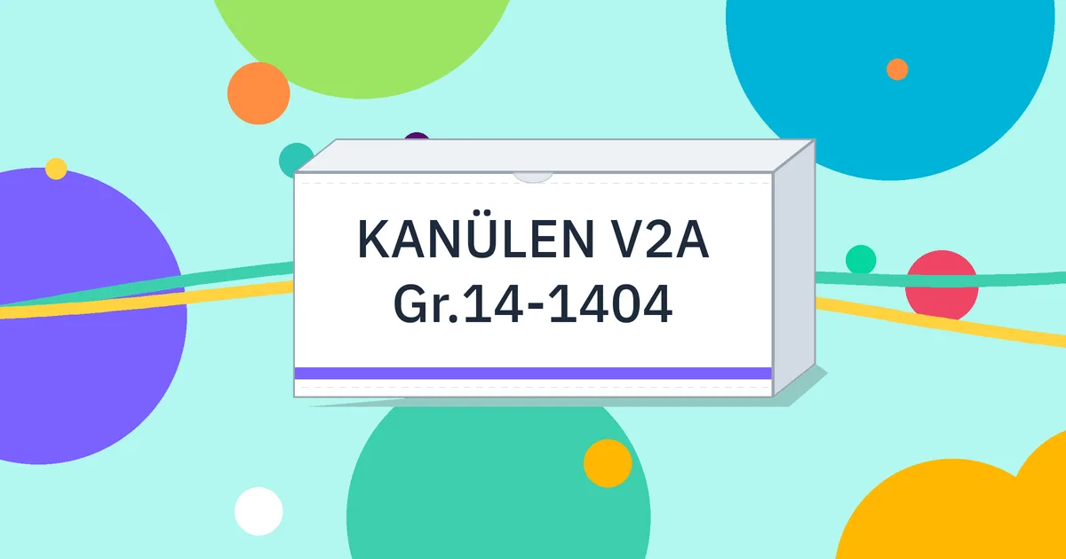 Symbolbild: Packung mit der Aufschrift KANÜLEN V2A Gr.14-1404 (PZN 01963640) – Verfügbarkeit und Bezug in Apotheken in Frankfurt am Main